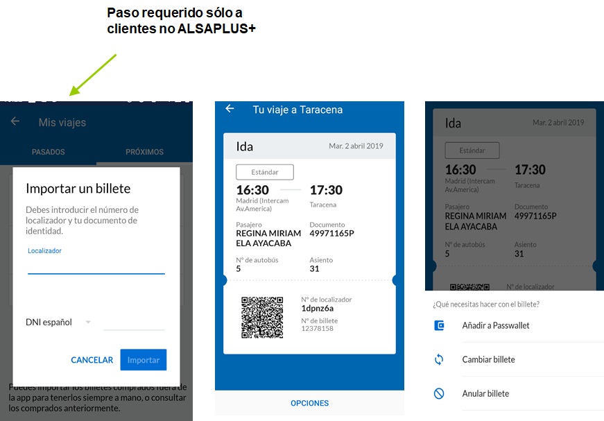 Cambiar un billete de autobús ALSA - Alsa